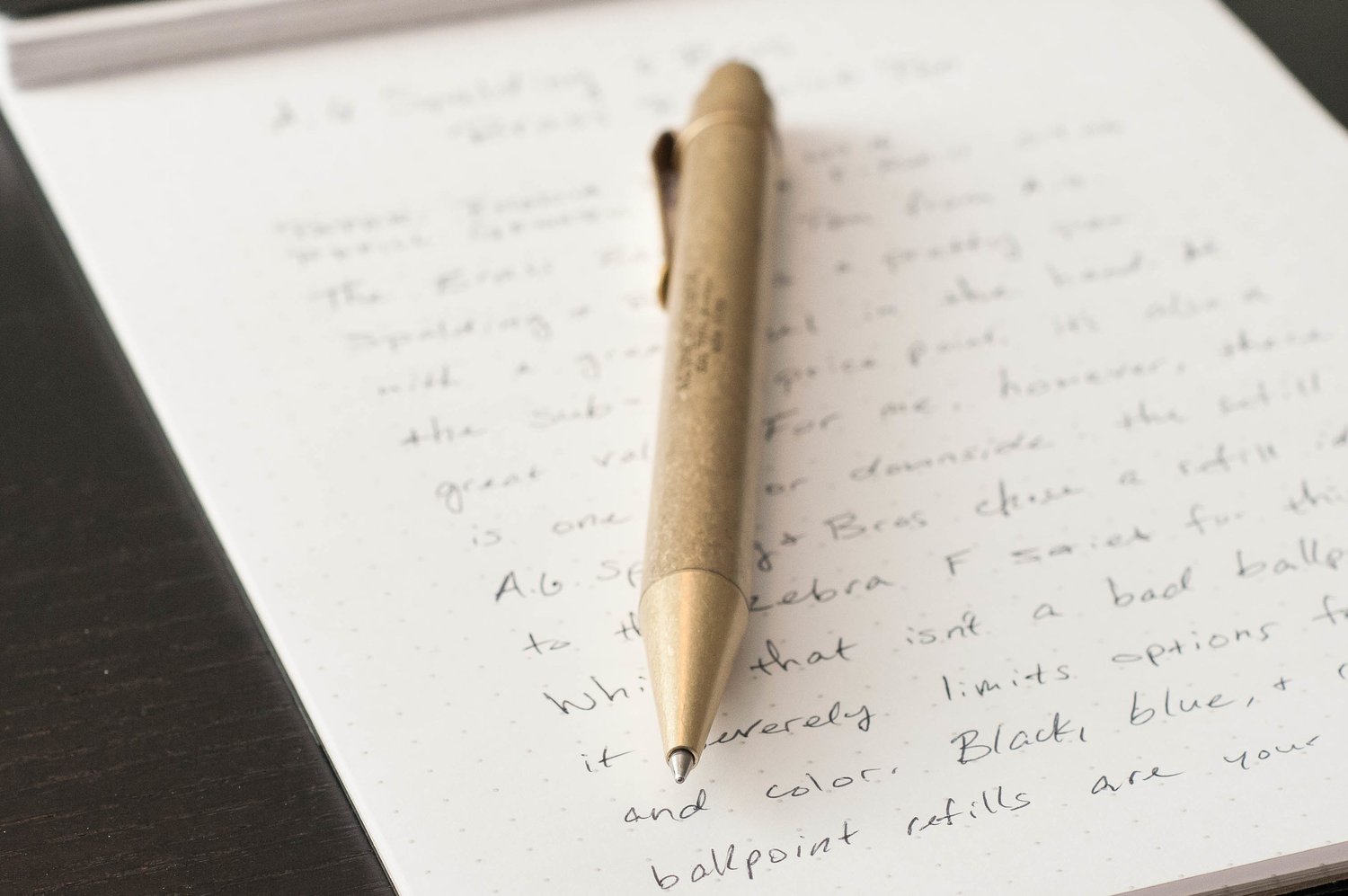 A.G. Spalding & Bros Brass Ballpoint Pen Review — The Pen Addict