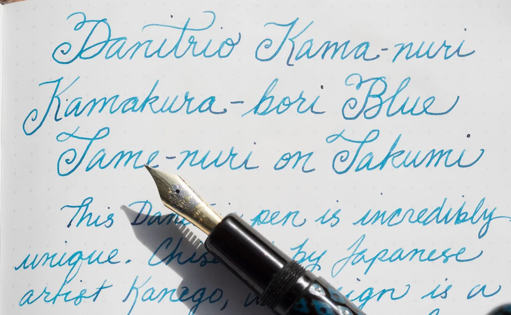 Danitrio Kama-nuri Kamakura-bori Blue Tame-nuri on Takumi Fountain Pen ...