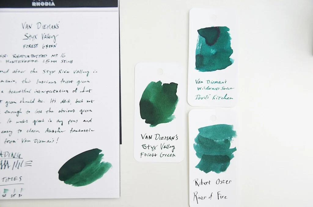 Van Dieman's Styx Valley Forest Green Ink Review — The Pen Addict
