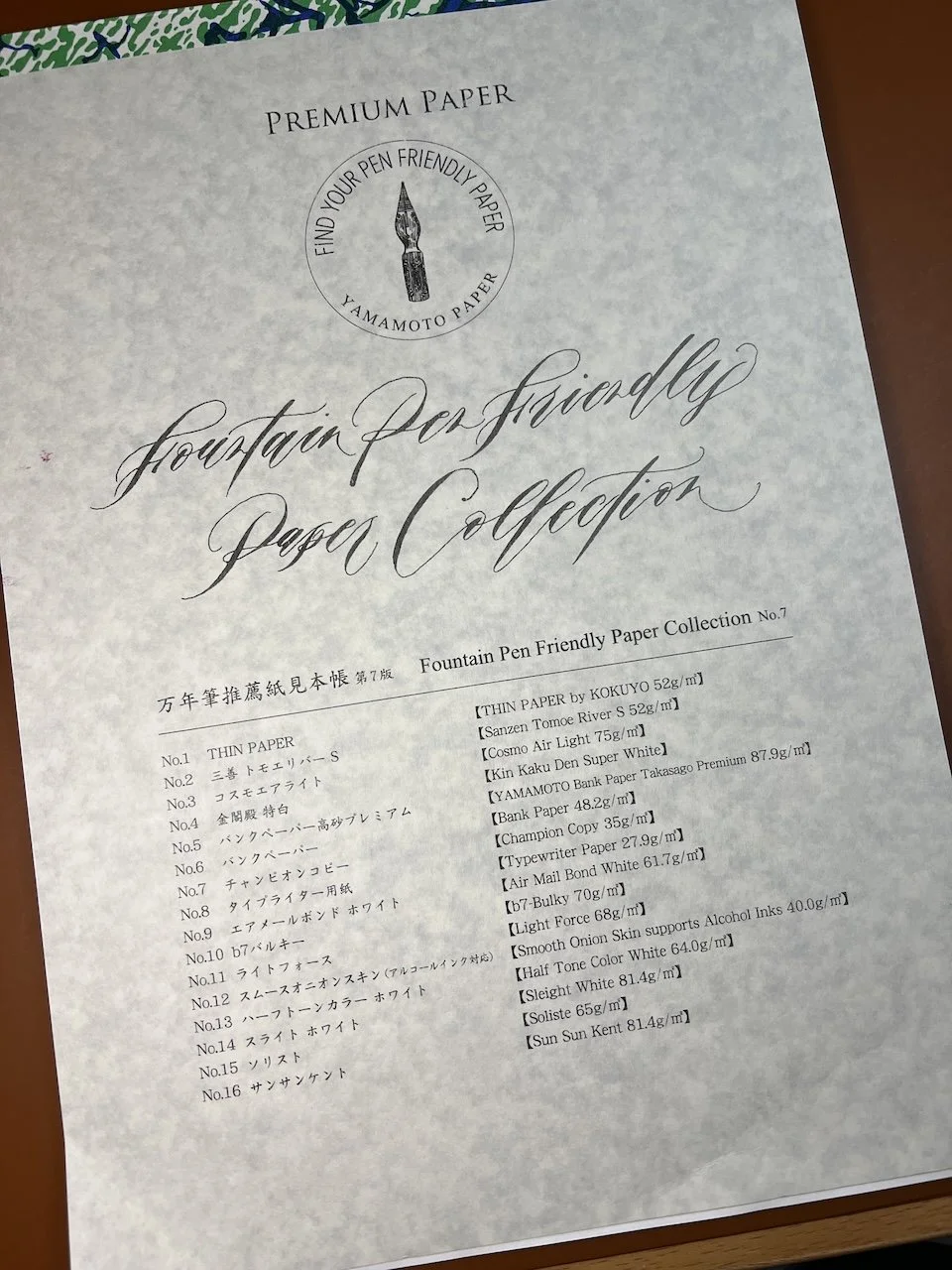 Yamamoto Paper’s Fountain Pen Friendly Paper Collection, Vol 7, Part 2 ...