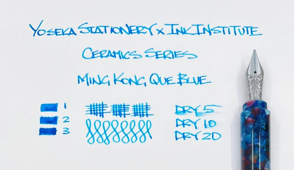 Yoseka Ceramics Ink Ming Kong Que Blue Ink Review — The Pen Addict