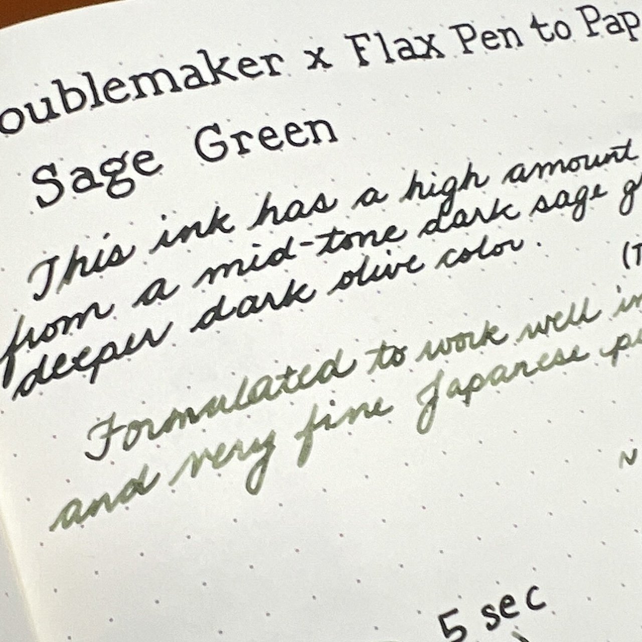 Troublemaker x Flax Pen to Paper Exclusive Ink Review — The Pen Addict