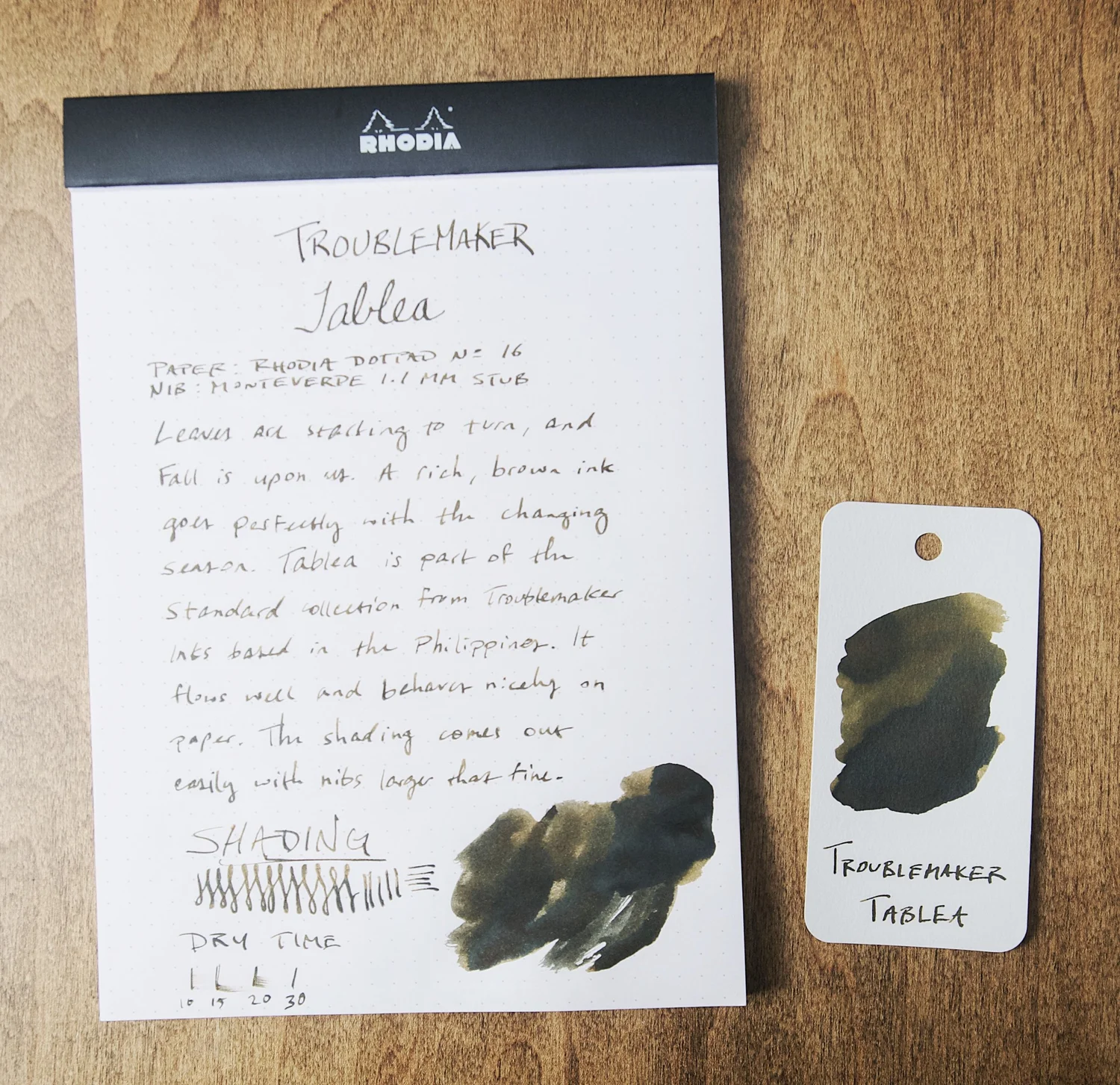 Troublemaker Tablea Fountain Pen Ink Review — The Pen Addict