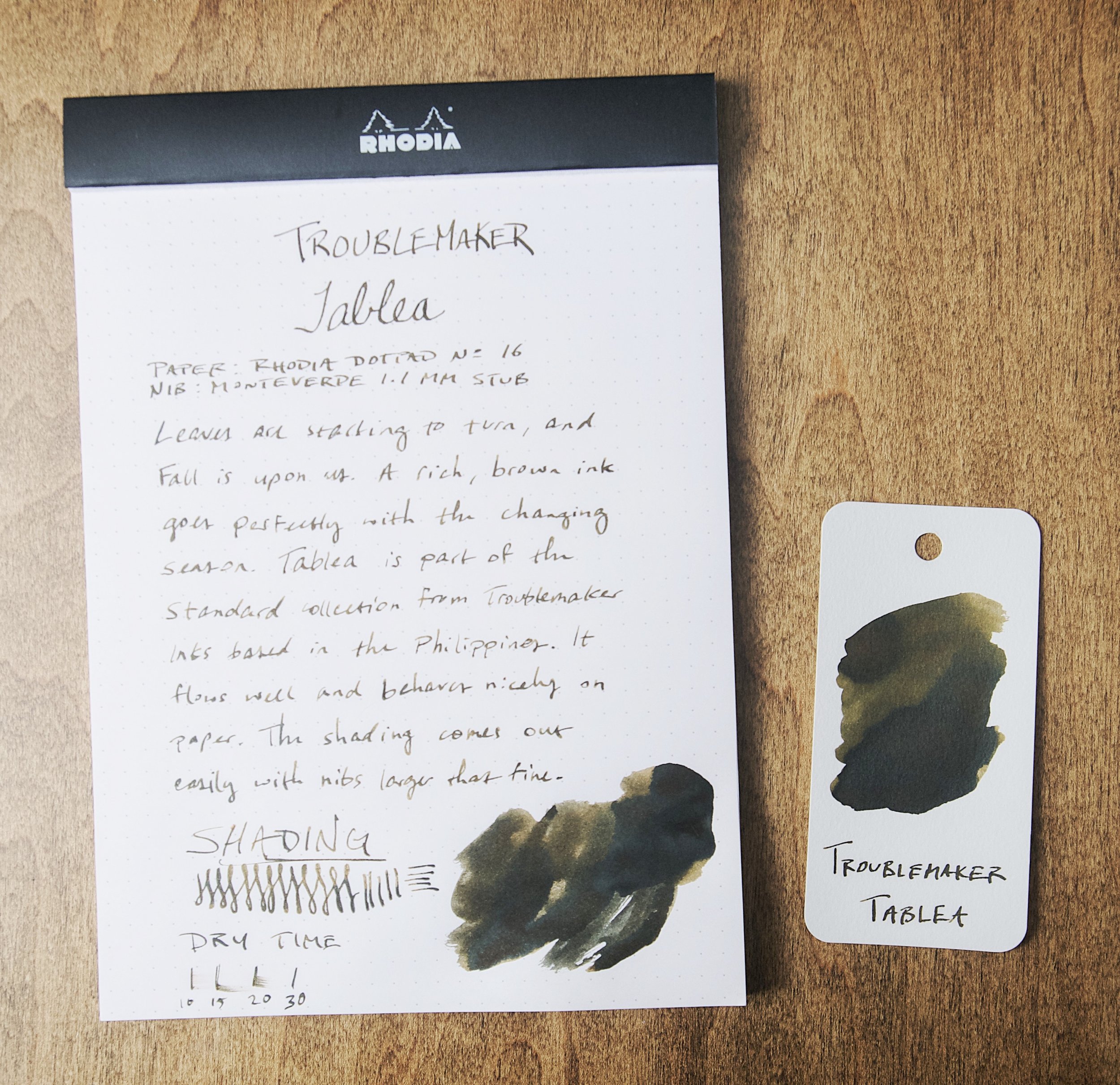 Troublemaker Tablea Fountain Pen Ink Review — The Pen Addict