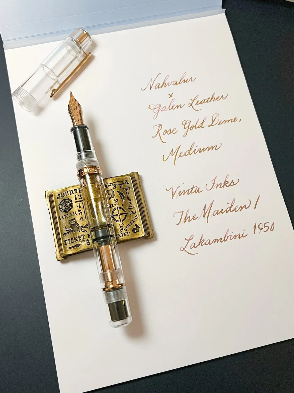 Nahvalur x Galen Leather Rose Gold Demonstrator & Vinta Inks The Maiden ...
