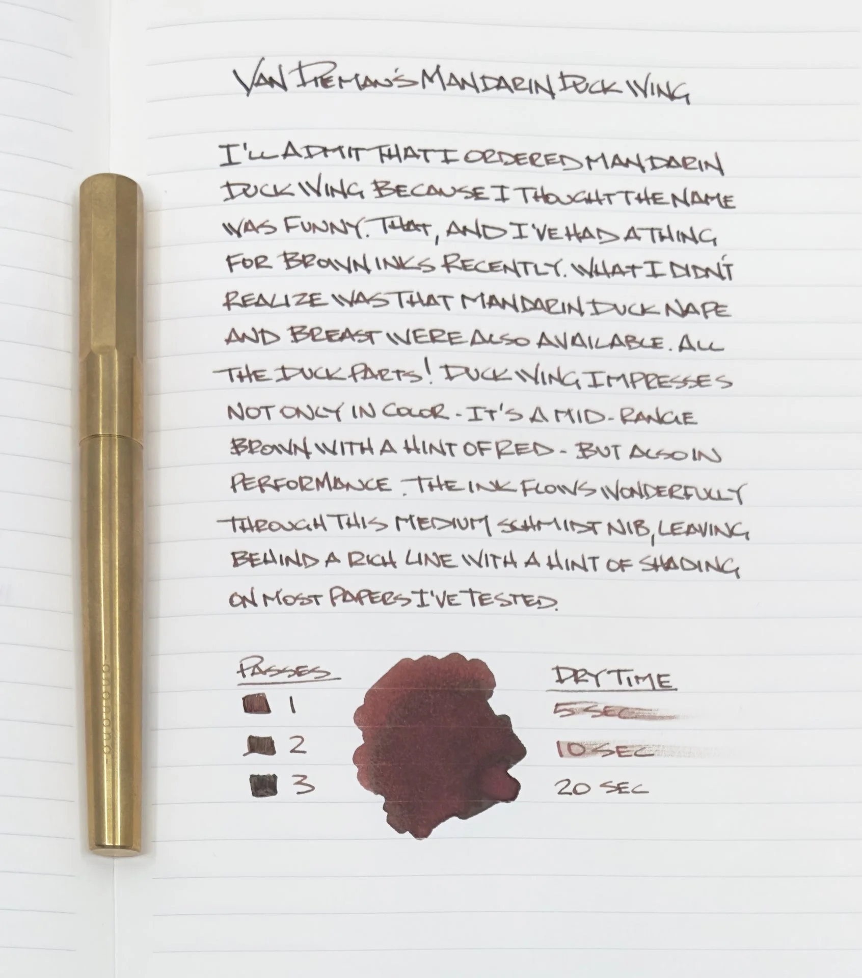 Pairings Party: Andhand Method Fountain Pen, Van Dieman’s Mandarin Duck ...