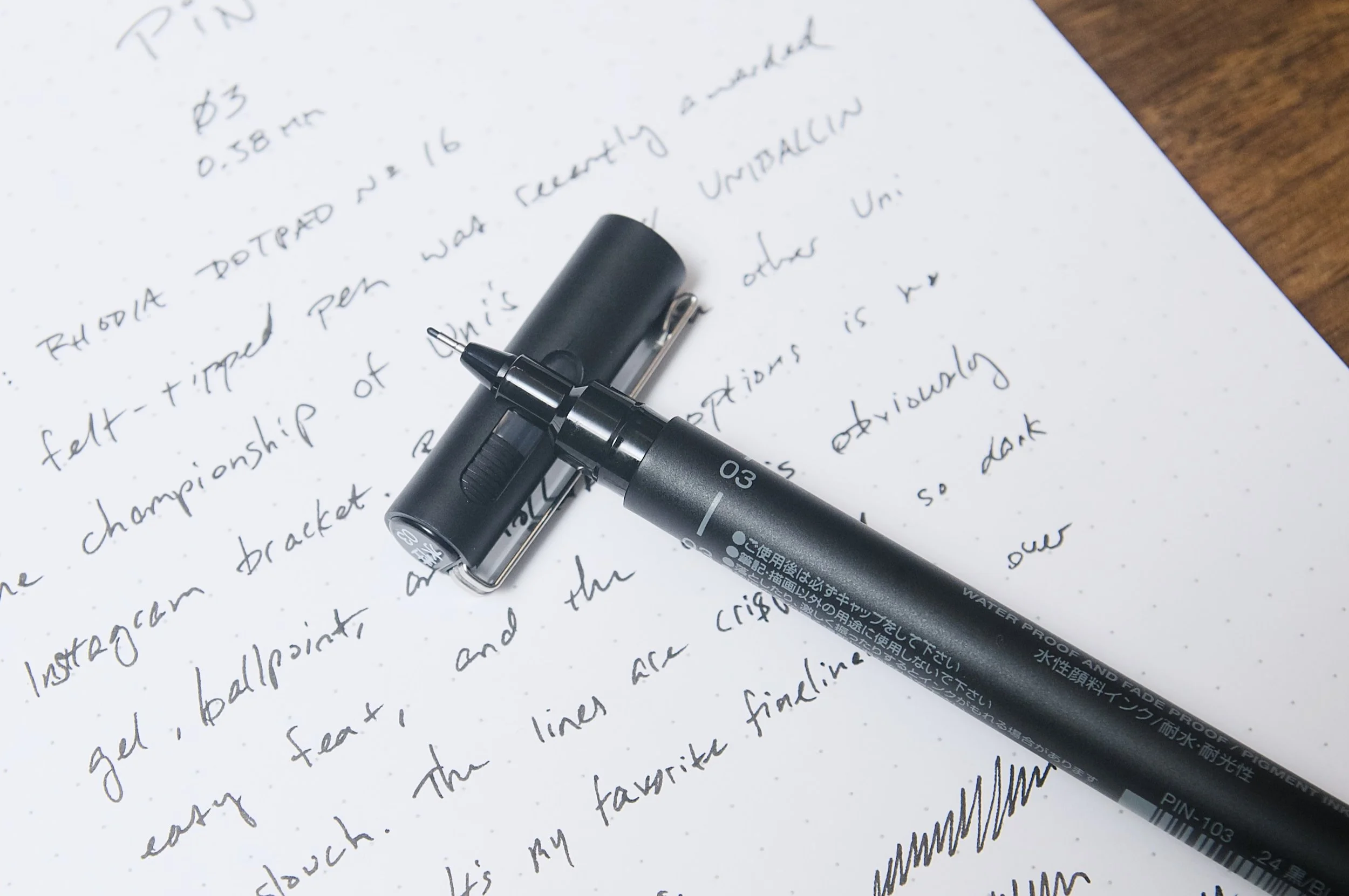 Uni Pin 0.38mm Fineliner Pen Review — The Pen Addict