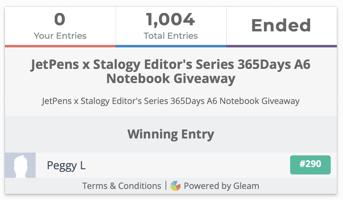 JetPens x Stalogy Editor's Series 365Days A6 Notebook Giveaway Winner ...