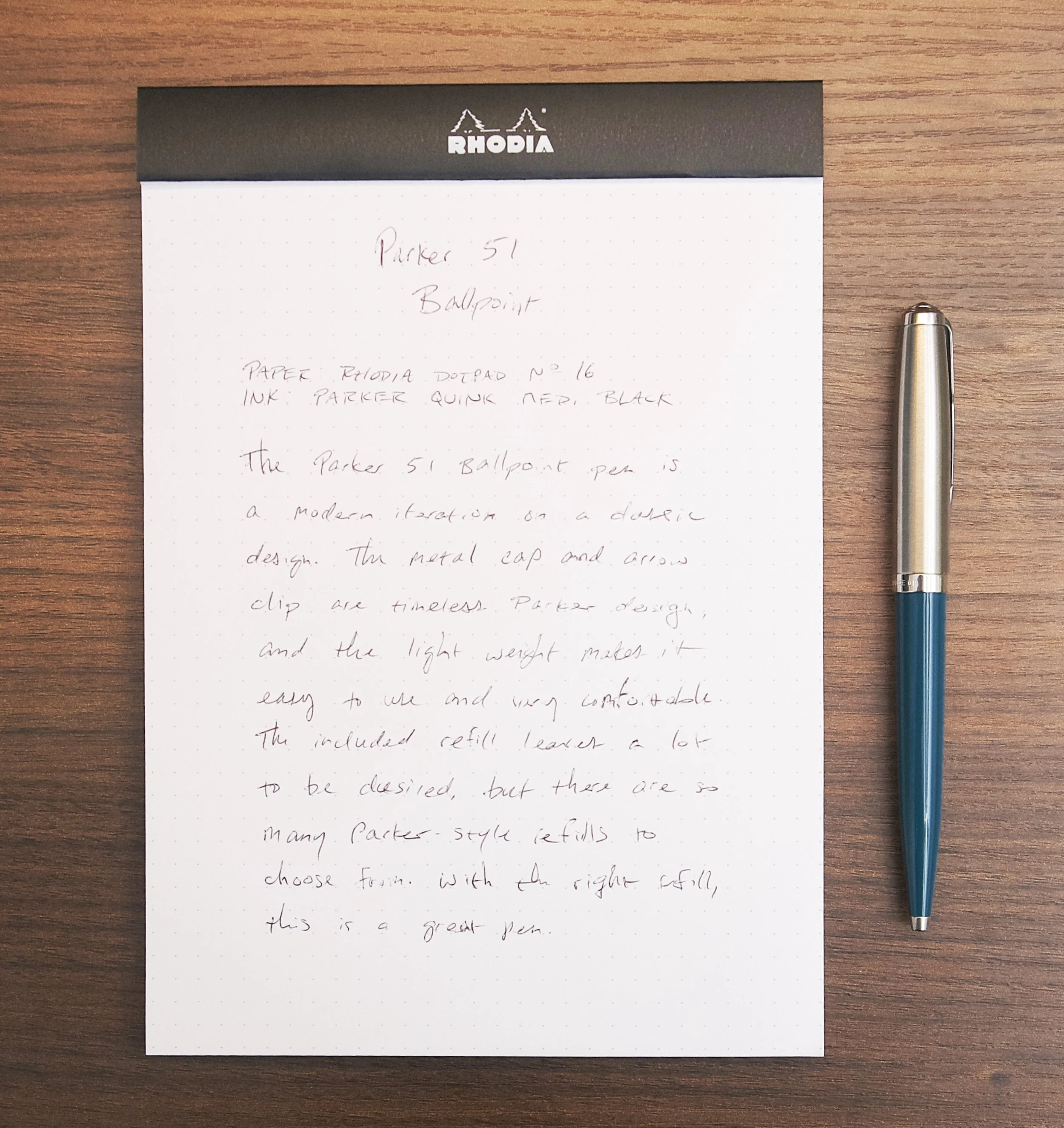 Parker 51 Teal Ballpoint Pen Review — The Pen Addict