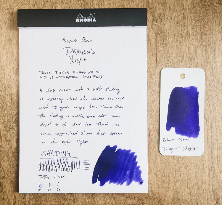 Robert Oster Dragon's Night Ink Review — The Pen Addict