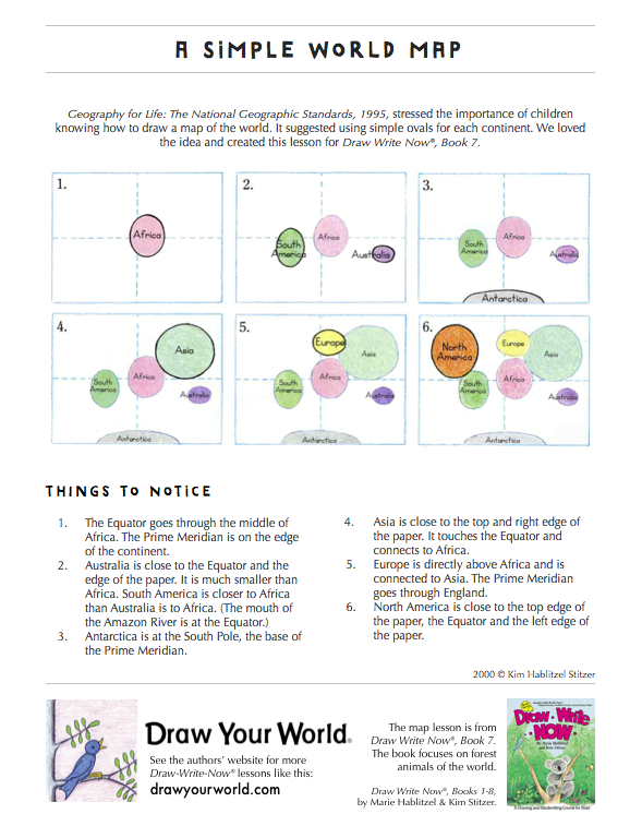 Simple World Map: Draw-Write-Now 7 - Draw Your World - Draw & Write ...