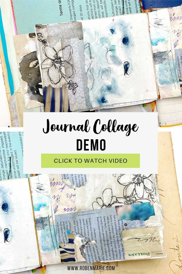 Art Journal Process Video with Mixed Media Collage