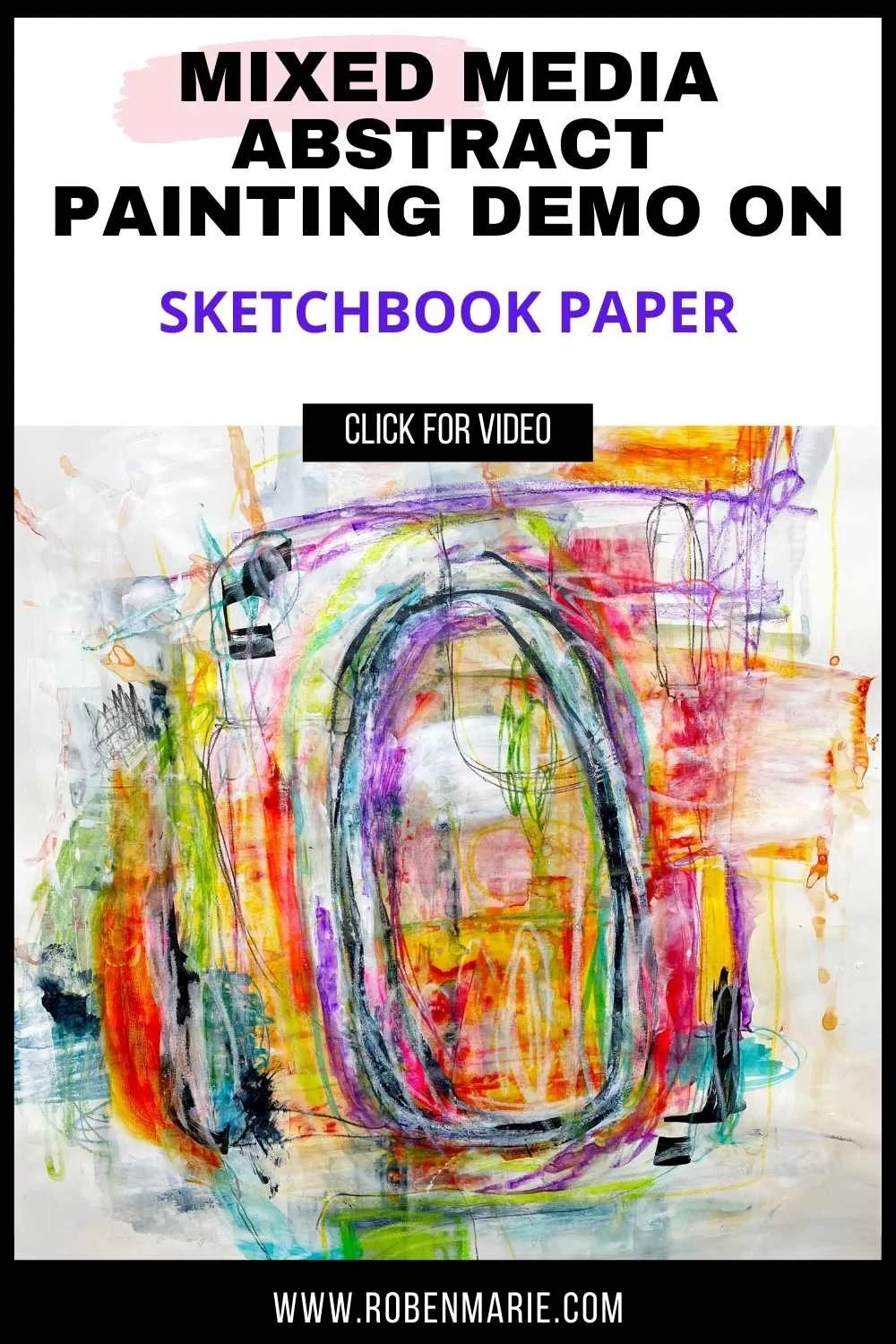 Mixed Media Abstract Painting Demo on Sketch Paper