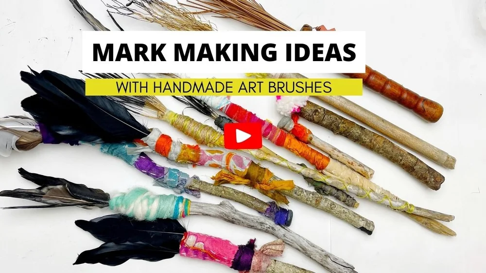 Mark Making with Handmade Art Brushes Video Tutorial with Roben-Marie Smith