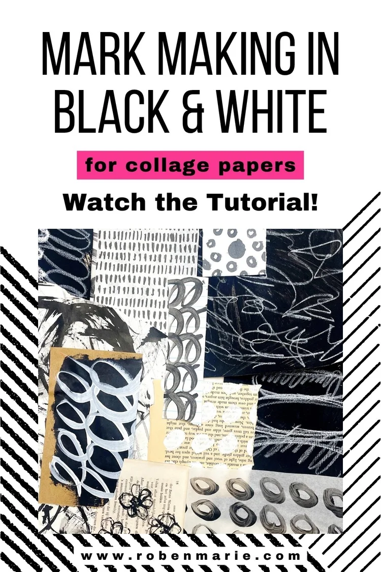 Mark Making In Black And White - Collage Papers