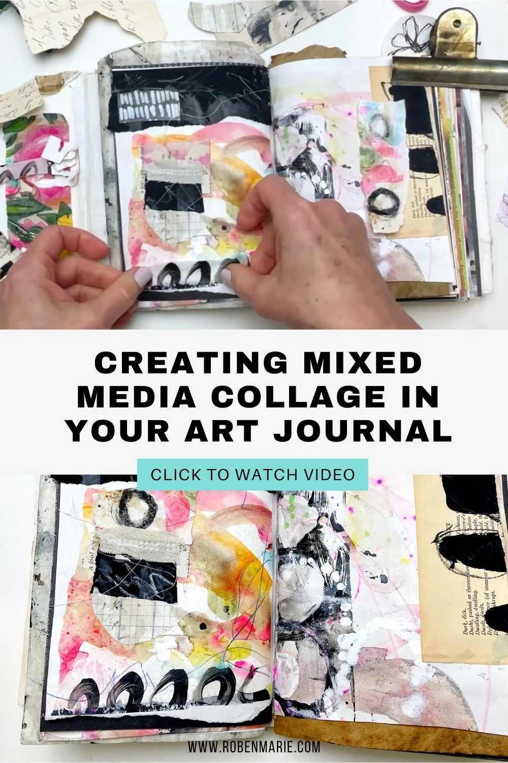 Creating Mixed Media Collage In Your Art Journal With Paint And Paper
