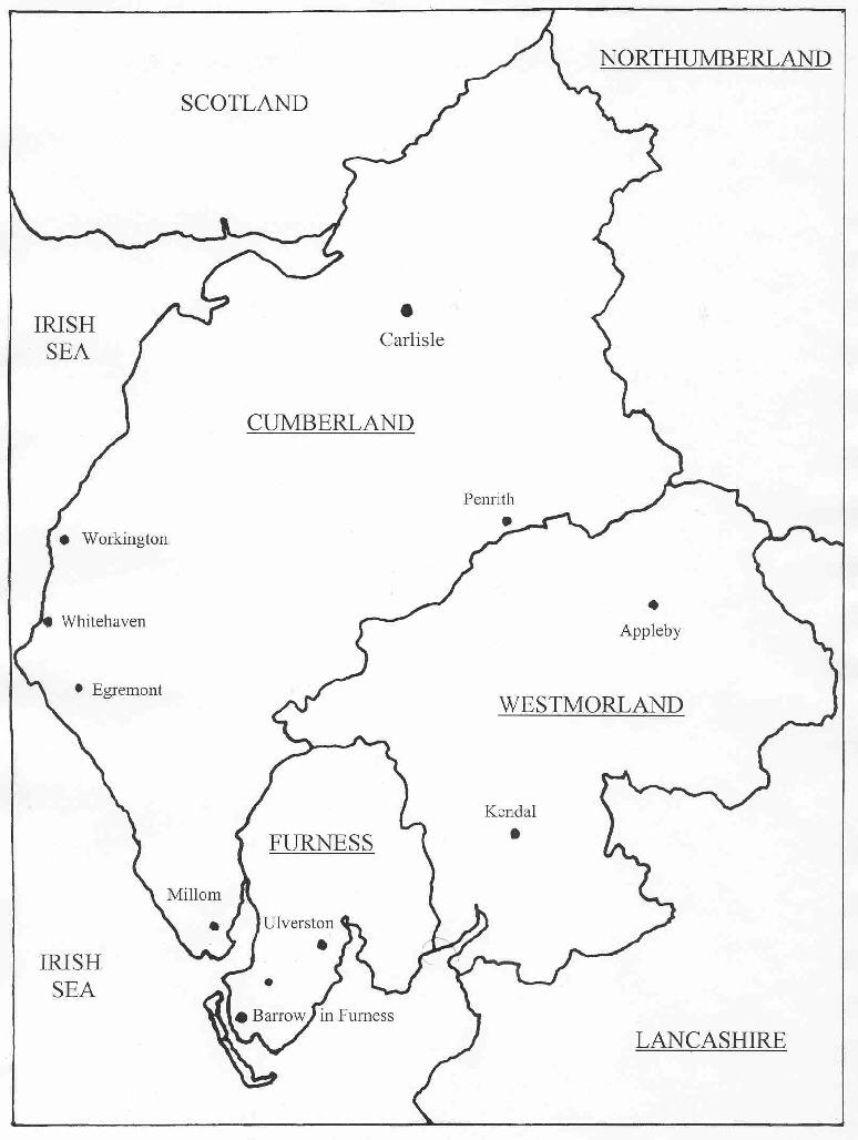 Cumbria County Map - showing pre 1974 components — Rum Butter