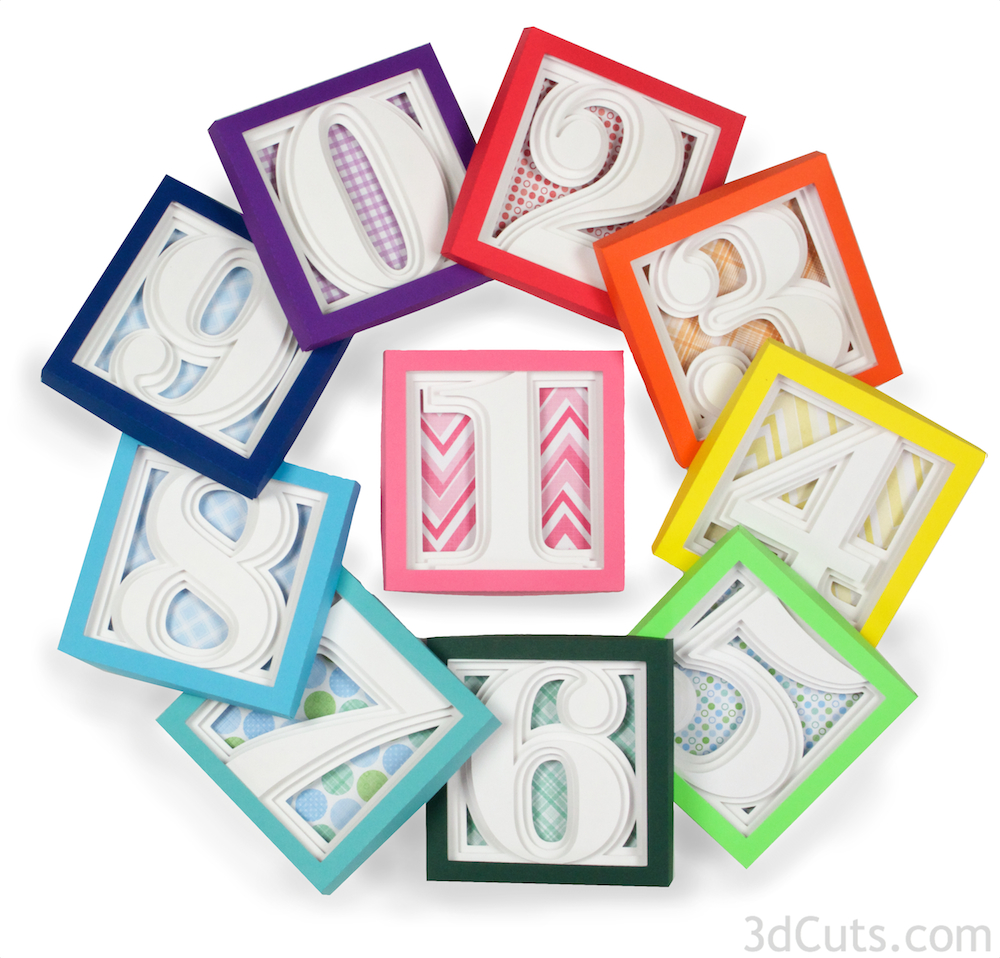 Numbers Shadow Boxes — 3DCuts.com