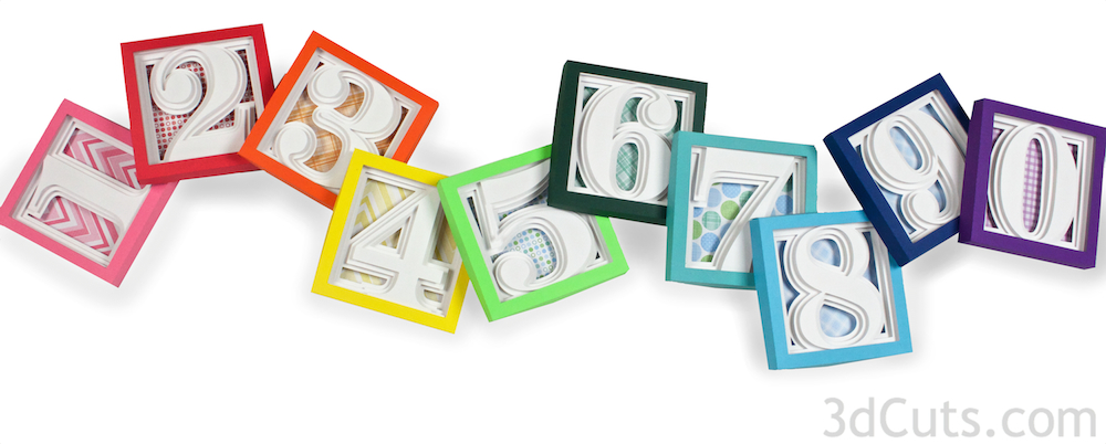 Numbers 0-12 • Shadow Box Numbers — 3DCuts.com