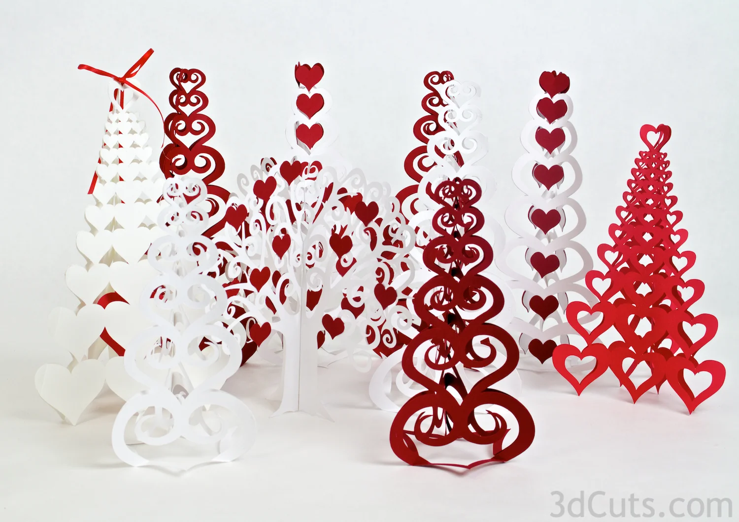 Valentine Trees - 6 Assorted Styles — 3DCuts.com