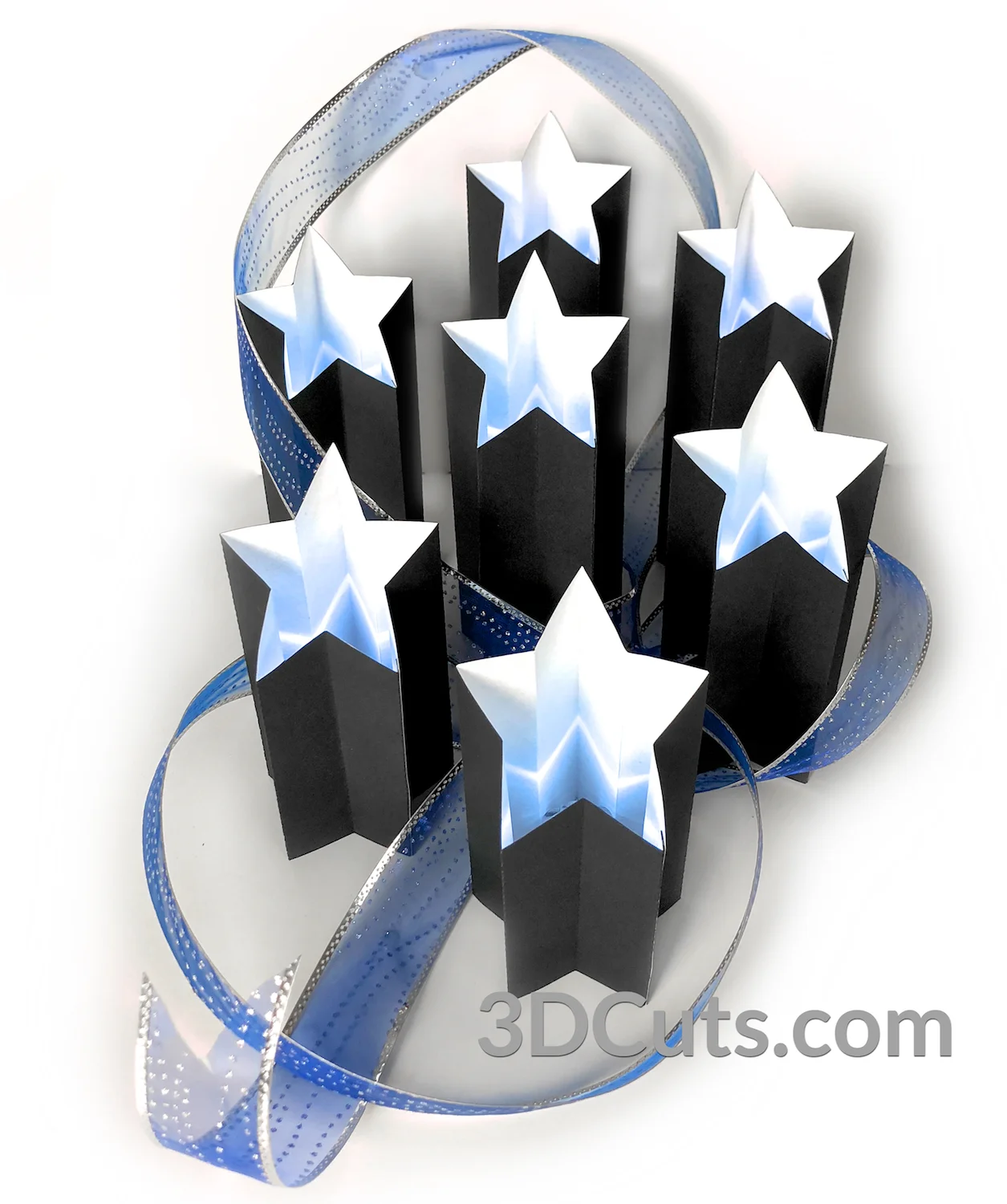 3D Star Light Pillars - 7 sizes — 3DCuts.com
