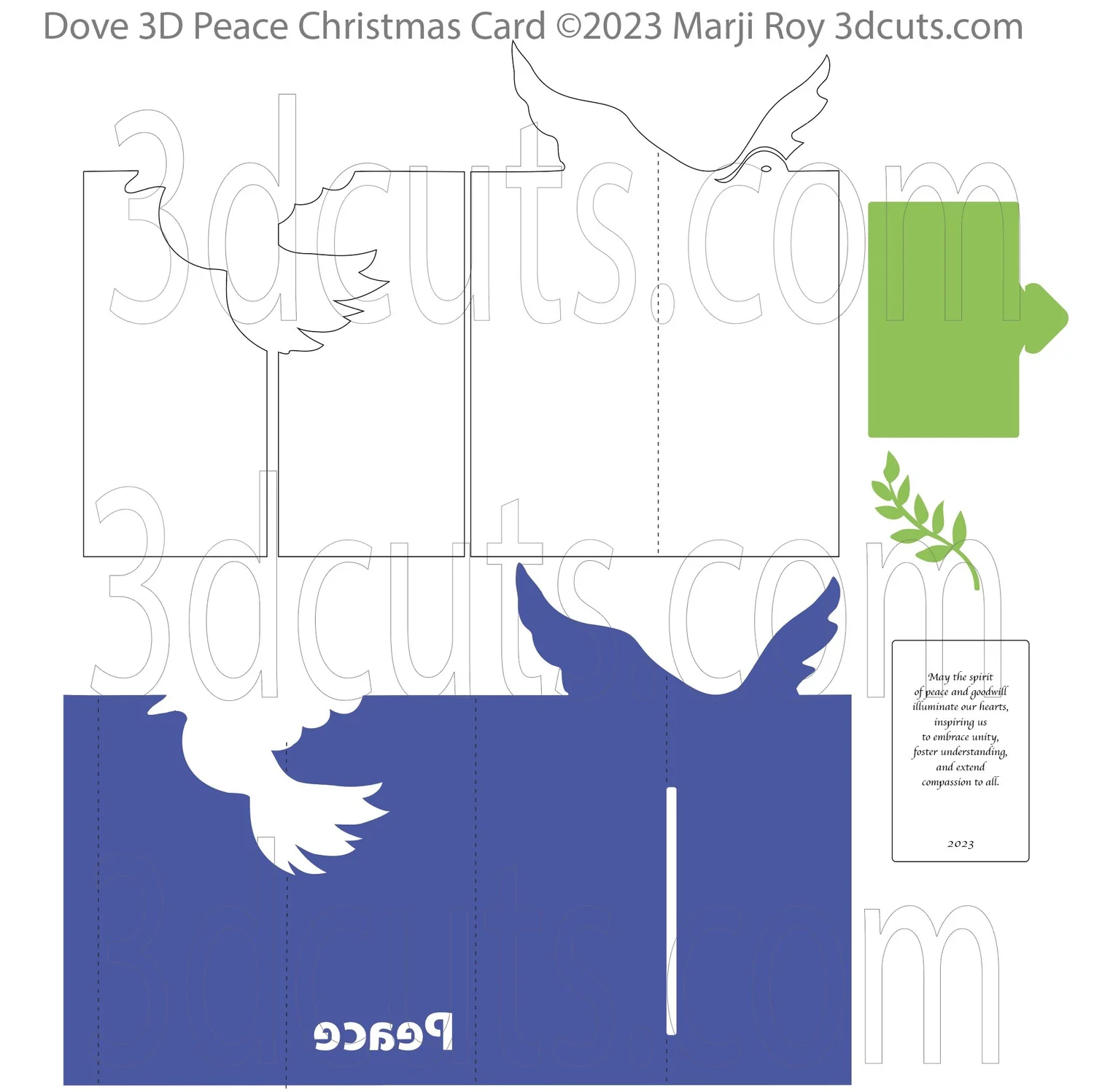 Dove 3D Christmas Card Tutorial — 3DCuts.com