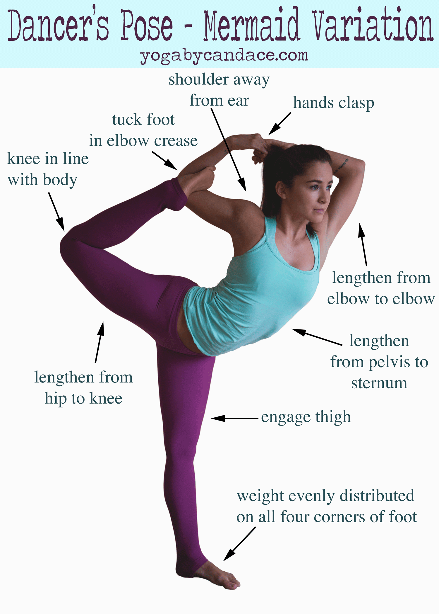 How to do Dancer's Pose Mermaid Variation — YOGABYCANDACE