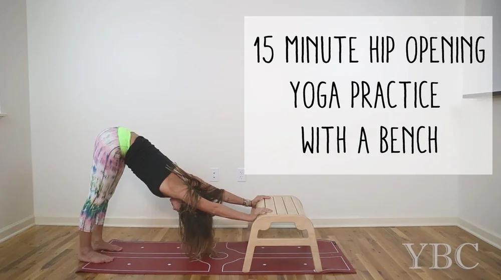 15 Minute Hip Opening Yoga Practice with a Bench — YOGABYCANDACE