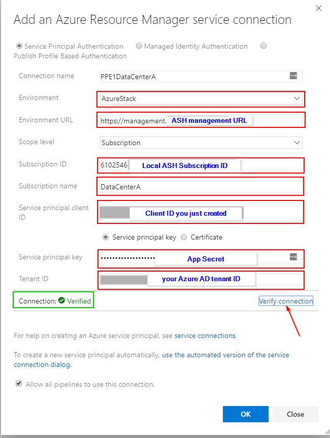Add a Service Connection to Azure Stack Hub in Azure DevOps — Crying Cloud