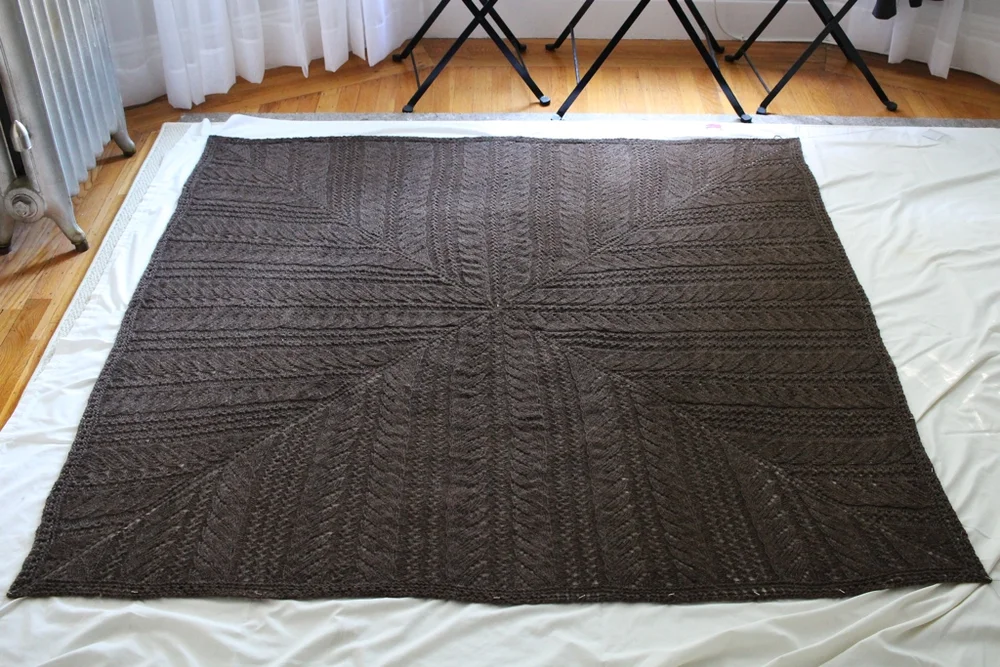 How To Knit And Block A Giant Blanket in 47 Easy Steps — With Wool
