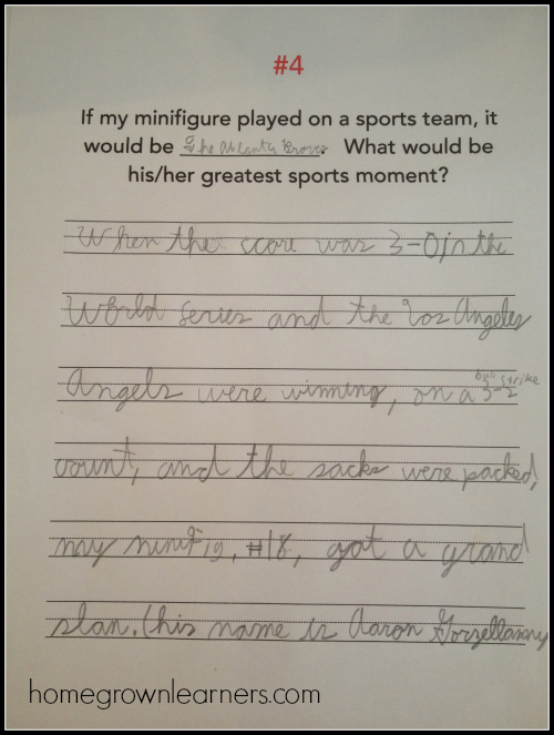 LEGO Minifigure Writing Prompts — Homegrown Learners