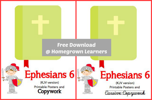 Ephesians 6 Printables & Copywork — Homegrown Learners