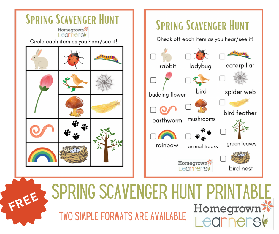 Spring Scavenger Hunt — Homegrown Learners