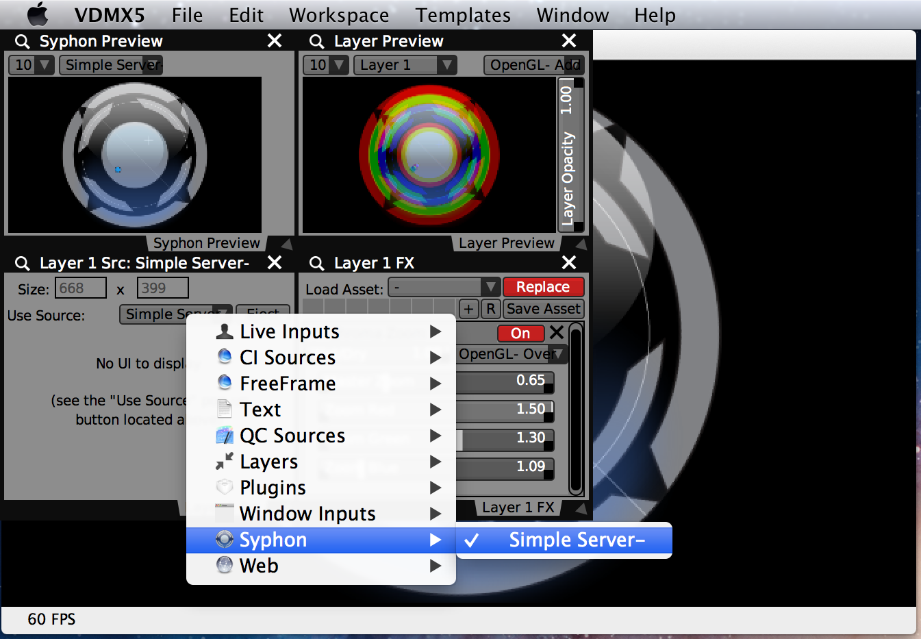 Receiving video from Syphon — VDMX - MAC VJ SOFTWARE