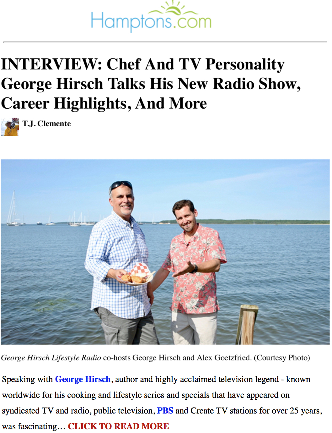 Vino Tinto and BBQ — George Hirsch - Chef and Lifestyle TV / Radio Host ...