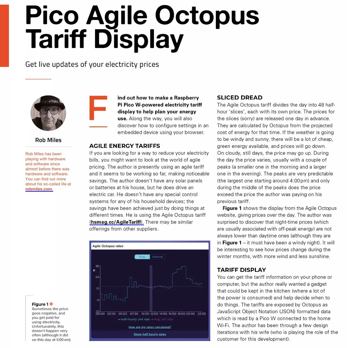 Agile Octopus Tariff Display in HackSpace magazine — robmiles.com