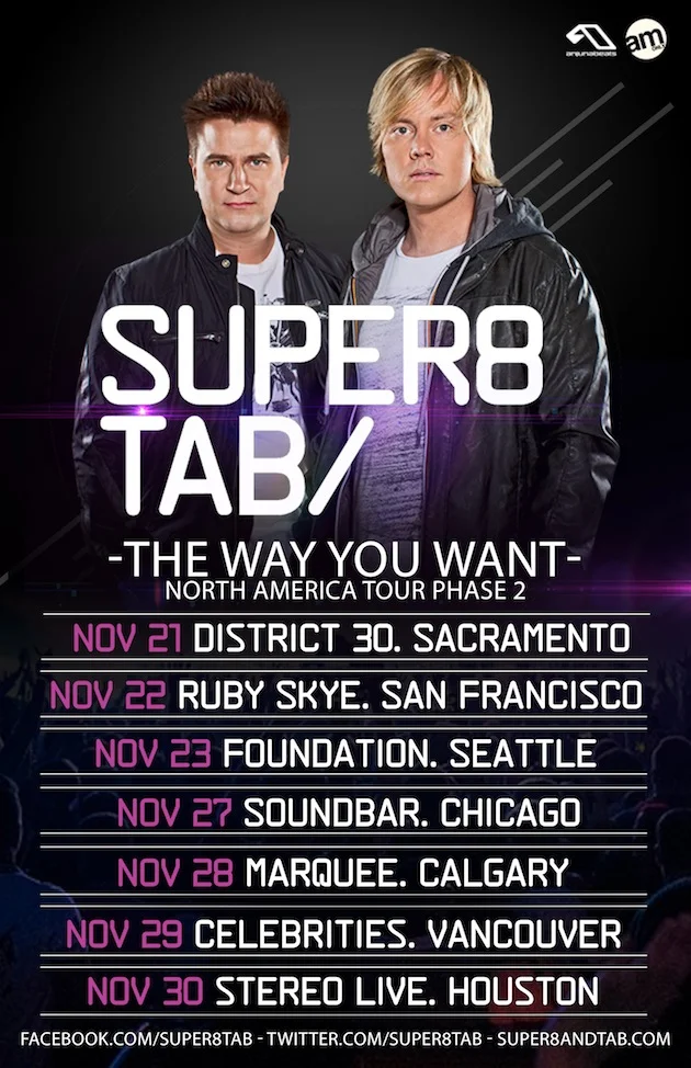 Win 2 tickets to see Super8 & Tab in Calgary and Vancouver! — EDM Canada