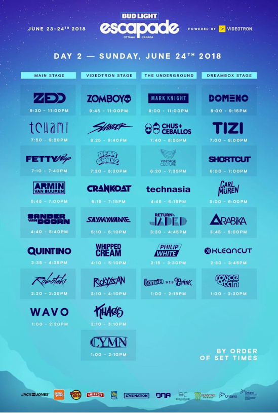 Escapade Music Festival 2018 — EDM Canada