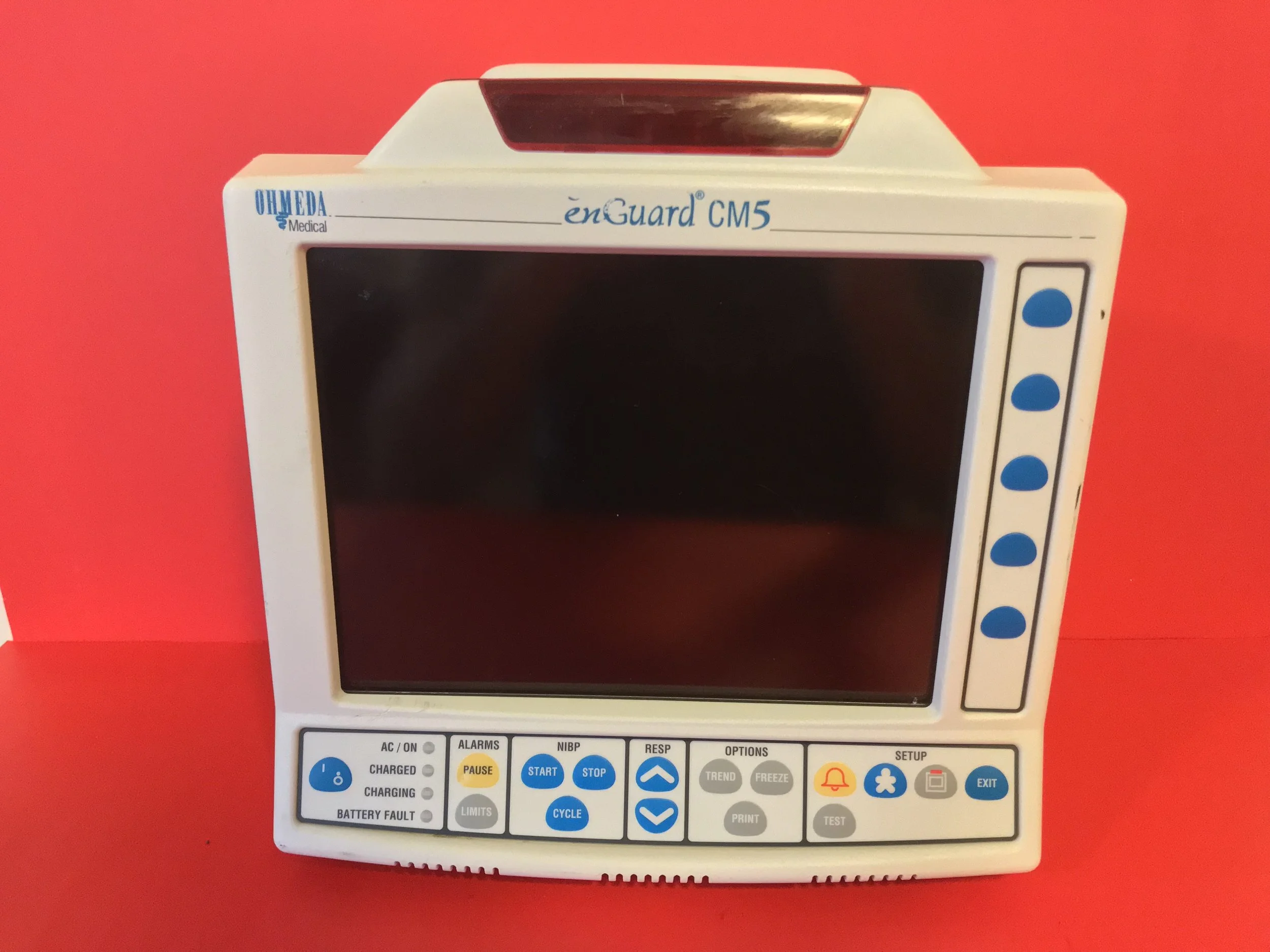 SOLD $525.00 S#126 Ohmeda enGuard CM5 Monitor with ECG, Massimo SP02 ...