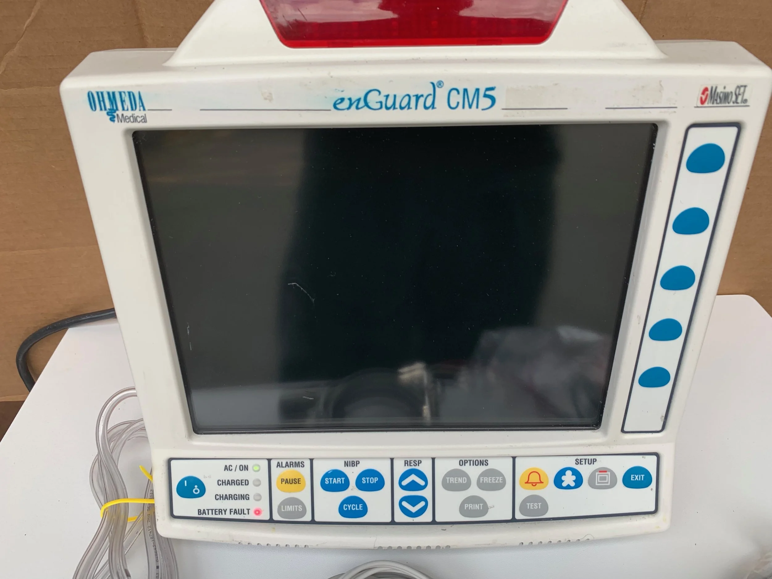 SOLD $400 SOLD S#157 Ohmeda enGuard CM5 Monitor with ECG, Massimo SP02 ...