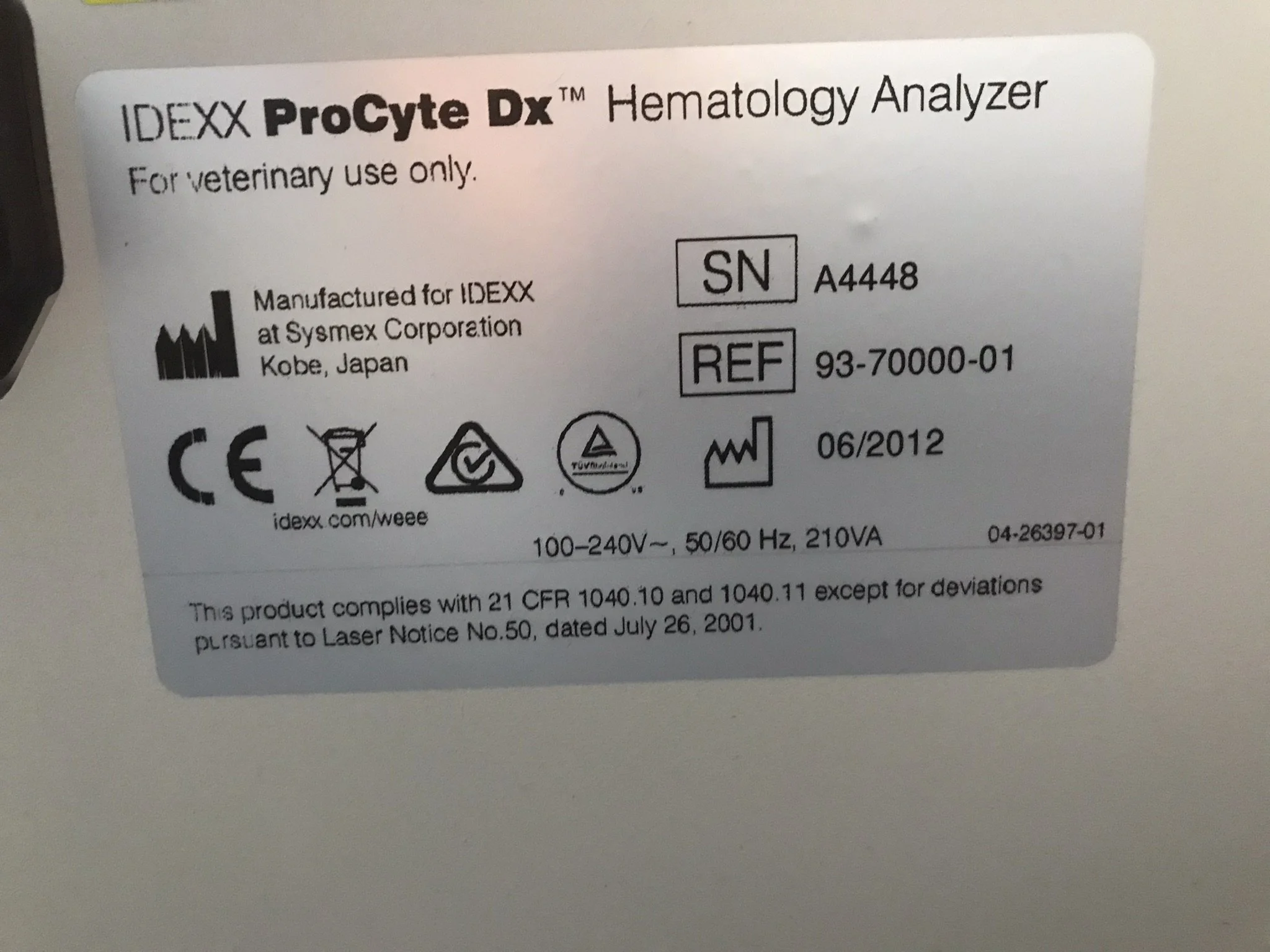 SOLD $1800 SOLD Idexx ProCyte Dx hematology Analyzer in Ohio — Used Vet ...