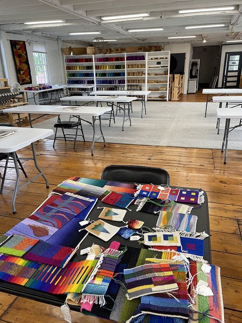 Color play at Harrisville Designs — Rebecca Mezoff
