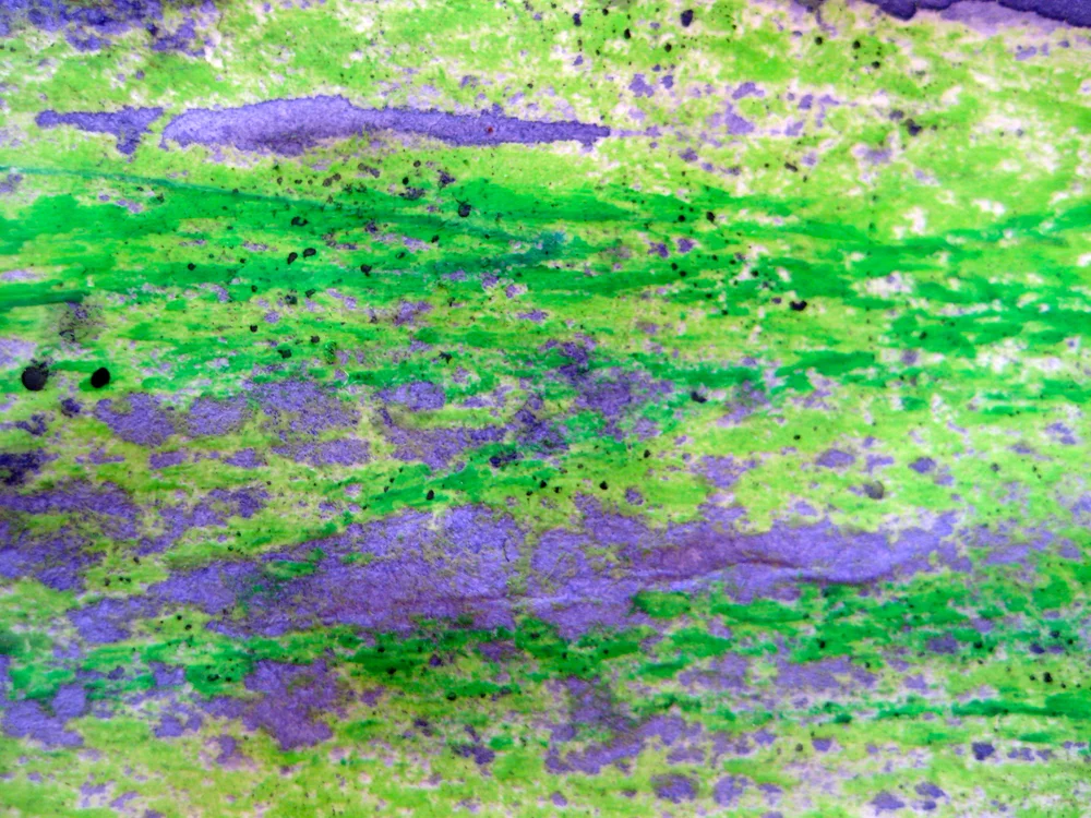 Watercolor Wash Layered on Oil Pastel Drawing — etcetera art
