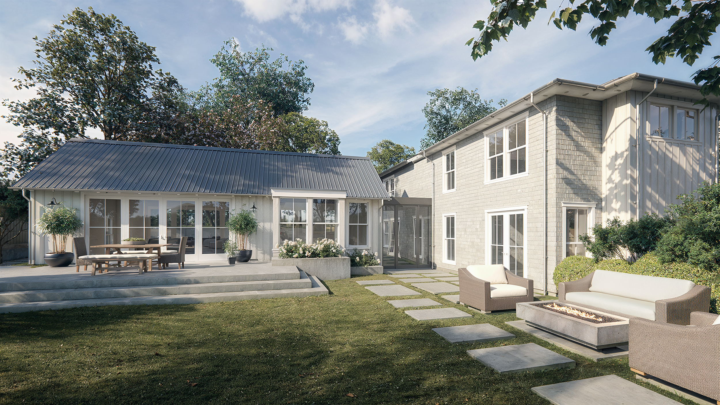 Exterior Architectural Renderings: Modern Farmhouse Rendering