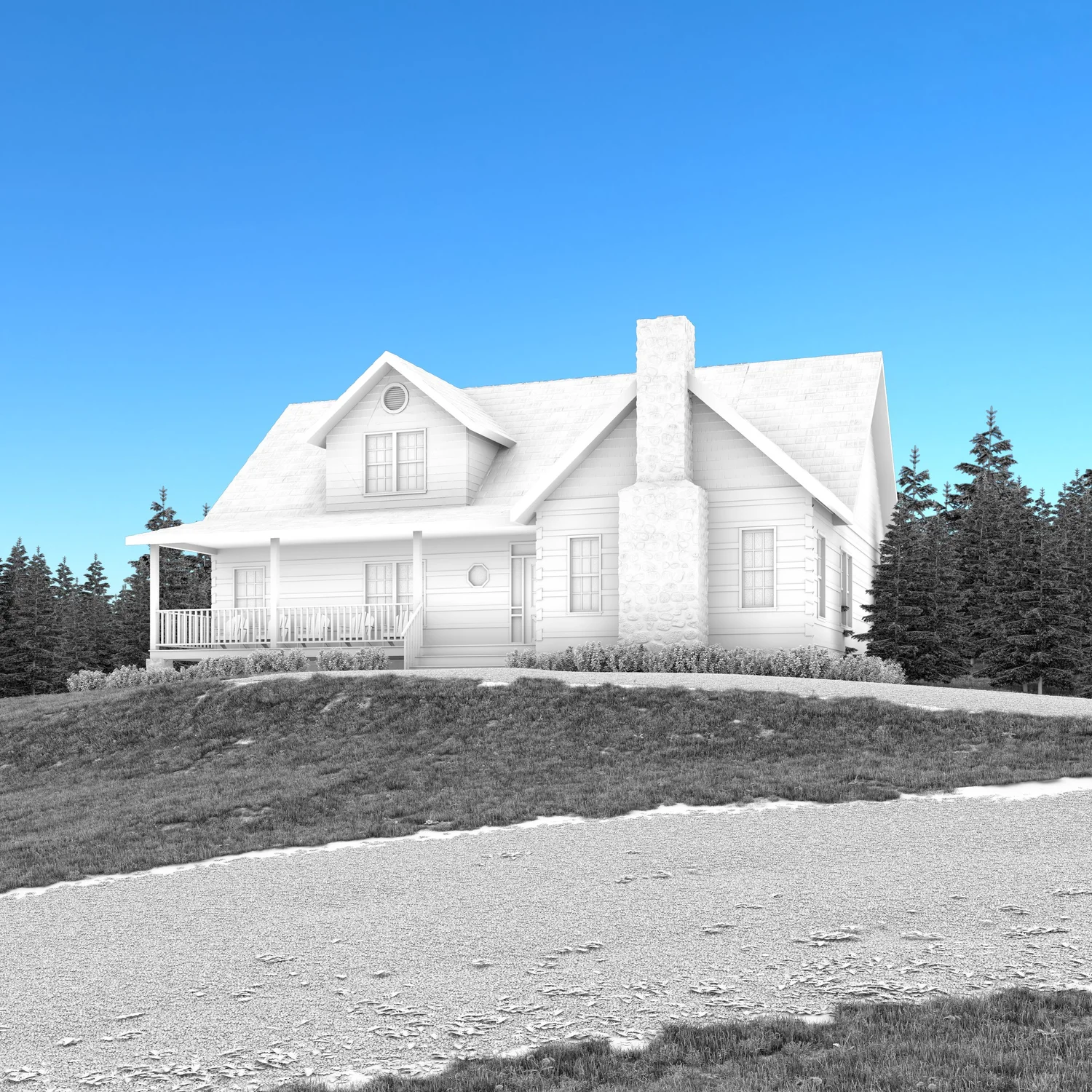 Mountain Ridge Log Cabin Rendering — Bobby Parker