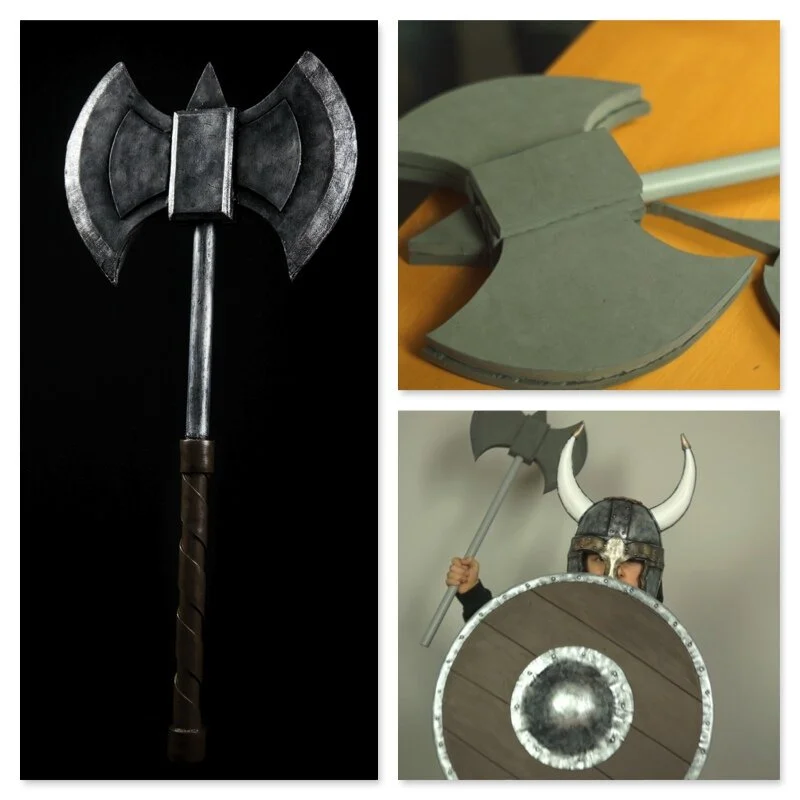 How to Make a Viking Axe and Shield From EVA Foam. With Free Template ...