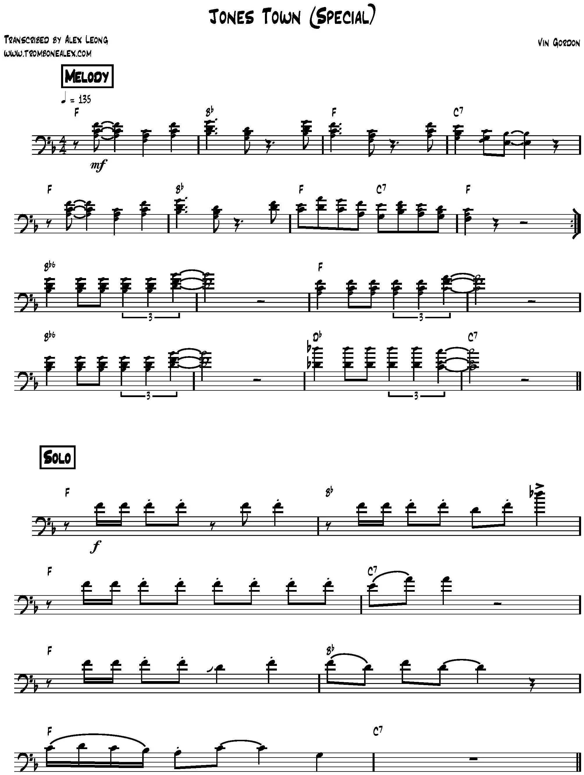 "Jones Town (Special)" - Vin Gordon | trombone.alex