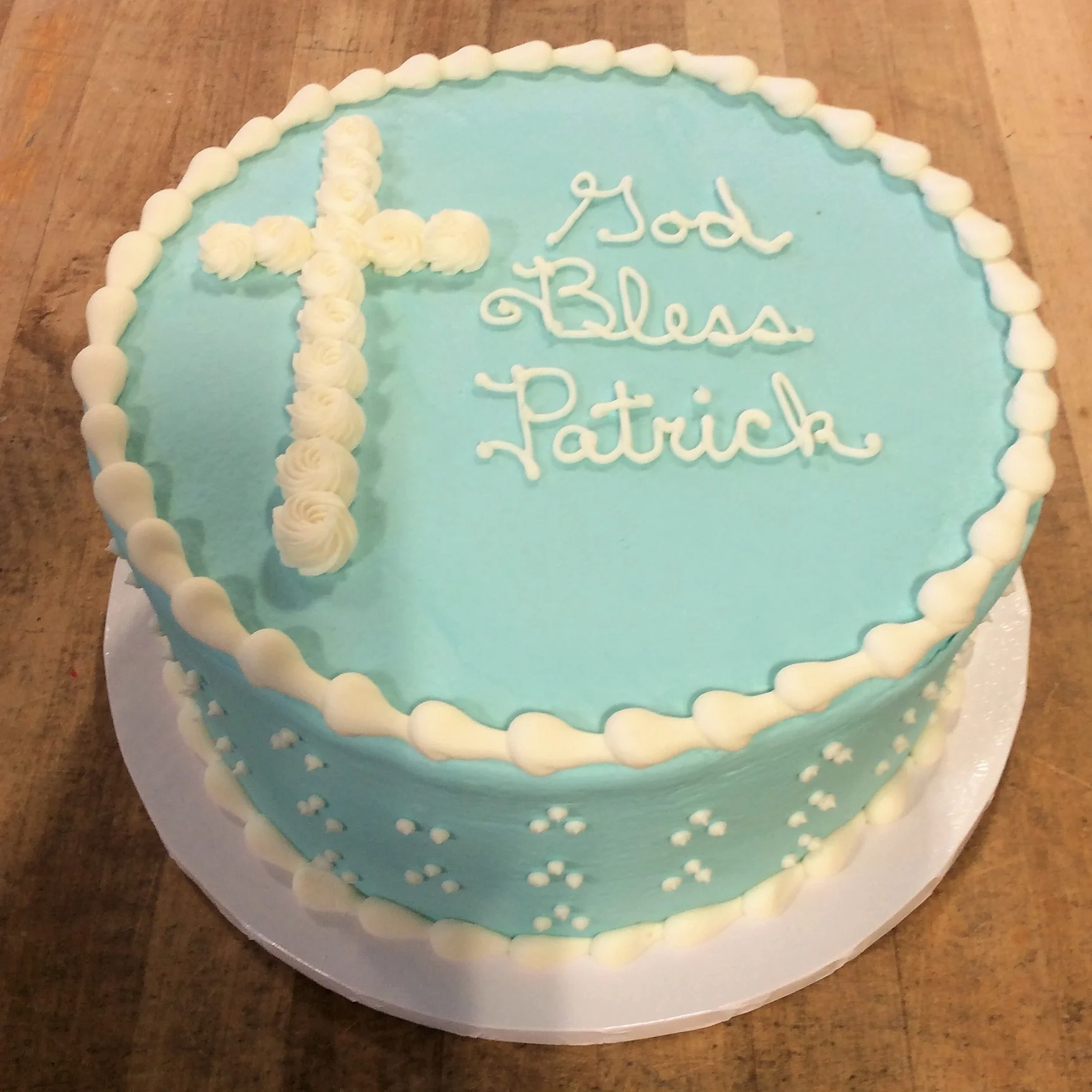 Cross Shaped Cake with Flowers — Trefzger's Bakery