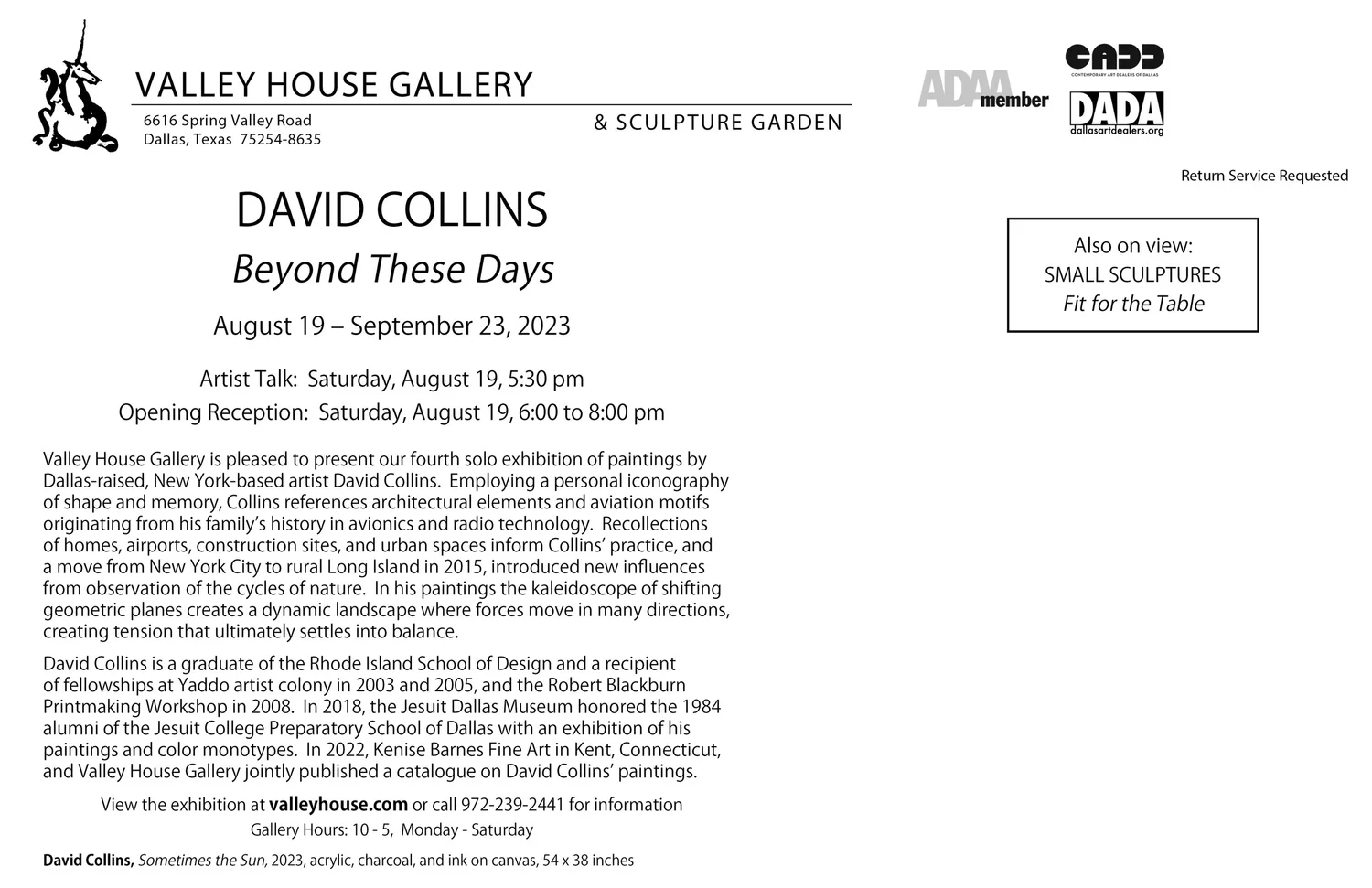 News from the studio of David Collins. — David Collins