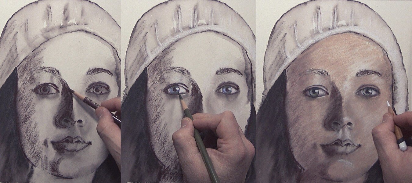 How To Draw Portrait Using Colored Pencils